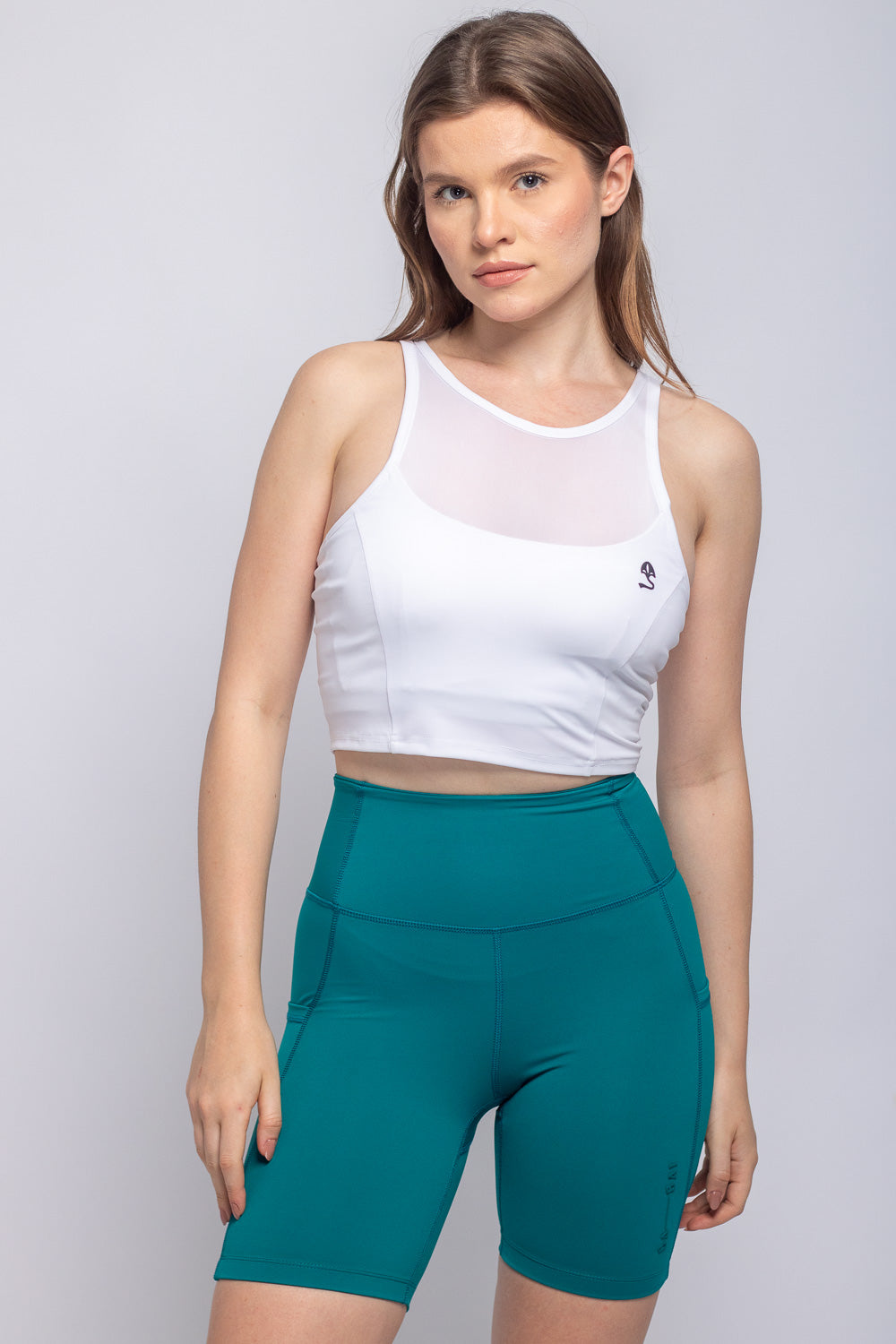 FEARLESS FIT BIKER SHORTS/Powerful Teal | Moxie Crew