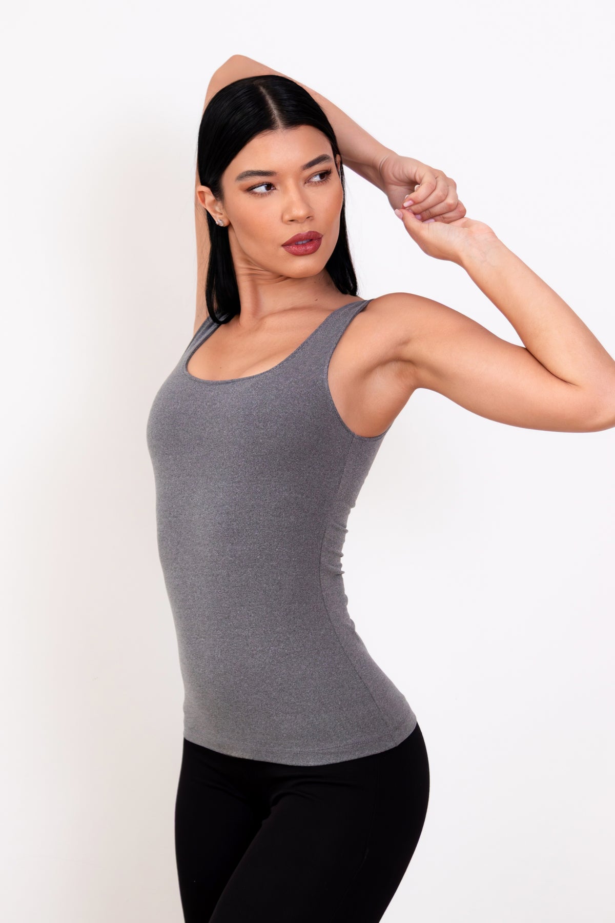 BRUSHED TANK/Heather Gray | Moxie Crew